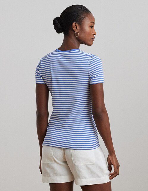 Playera manga corta Lauren Ralph Lauren cuello redondo para mujer 2