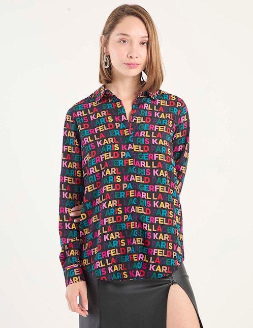 Blusa Karl Lagerfeld Paris manga larga para mujer 1